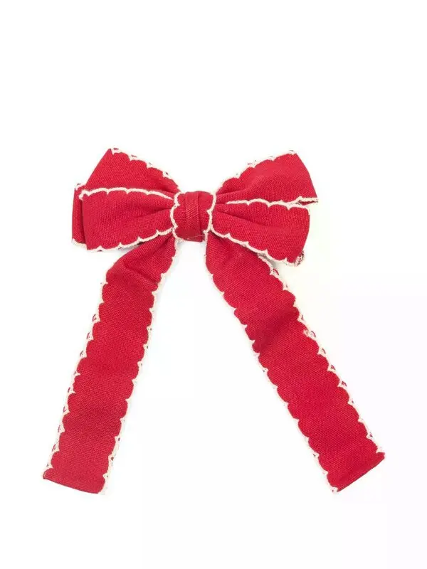 Stine Goya Scalloped-trim Bow Hair Clip - Red