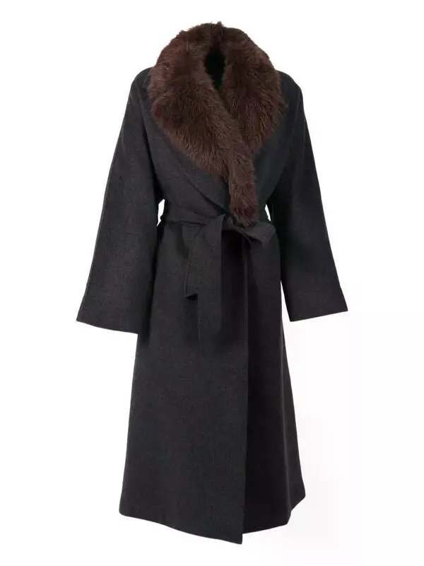 Max Mara Fur Collar Belted Coat