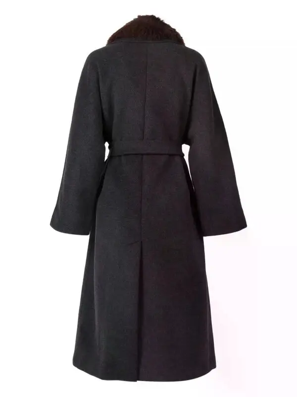 Max Mara Fur Collar Belted Coat