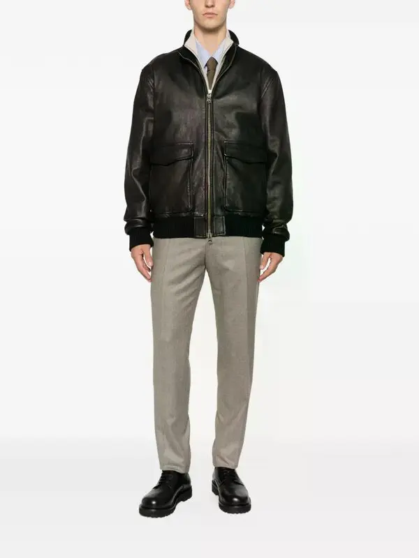 VOLFAGLI FIRENZE Grana Leather Zip-fastening Jacket