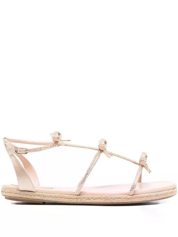 Rene Caovilla Caterina Bow Sandals - Neutrals