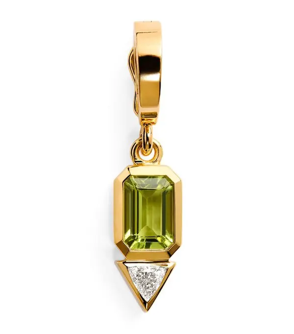 AZLEE August Charm With Peridot And Diamond - Gold