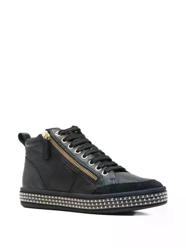 Geox Leelu Zip-up Embellished Sneakers