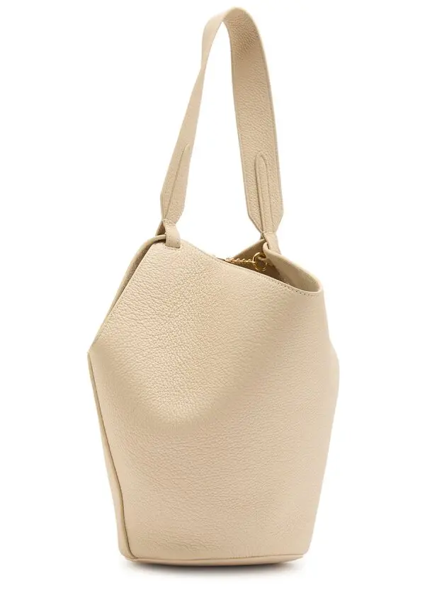 Khaite Lotus Mini Grained Leather Tote Bag - Ivory