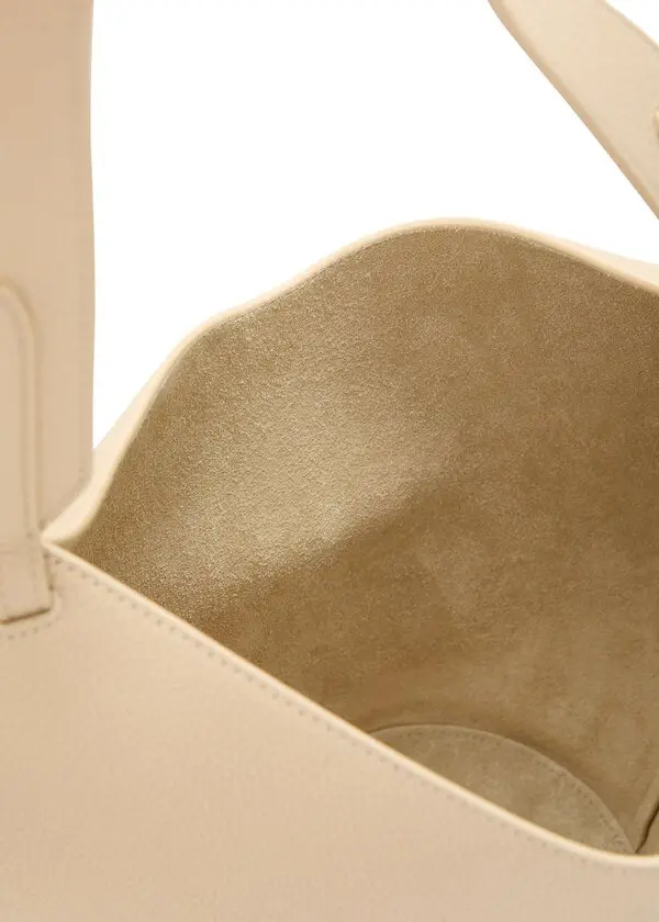 Khaite Lotus Mini Grained Leather Tote Bag - Ivory