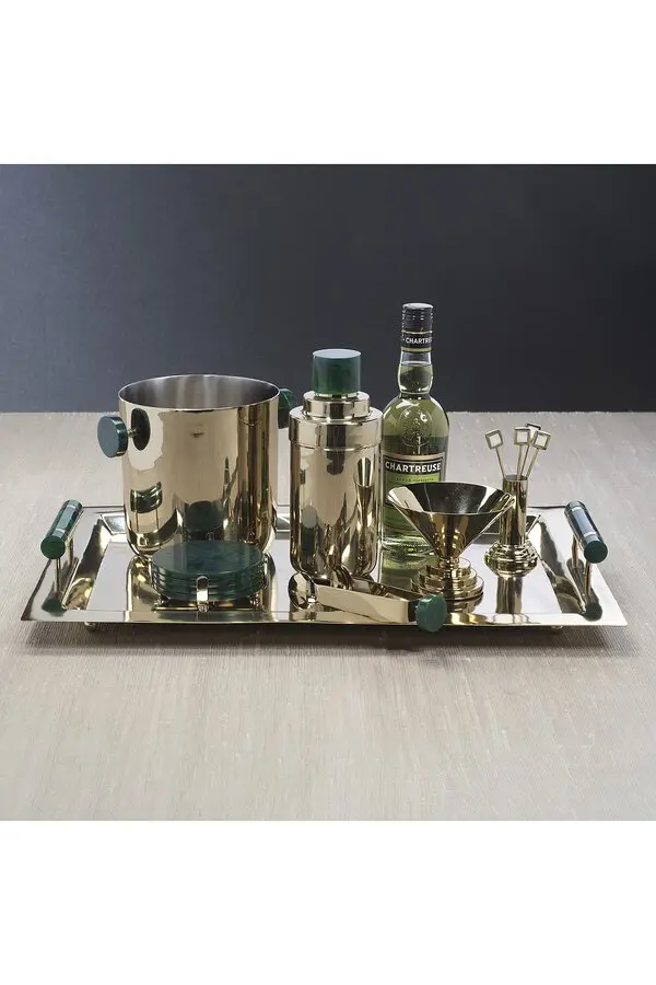 THE FAVORITES Spiga Serving Bar Tray - Gold & Green