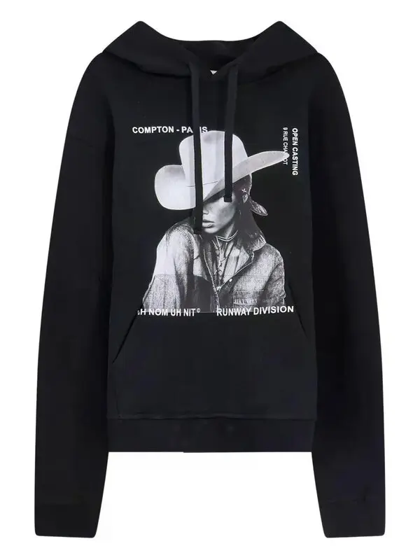IH NOM UH NIT Graphic-print Hooded Sweatshirt - Black
