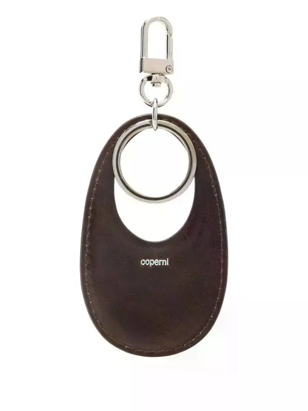 Coperni Swipe Leather Keychain - Brown