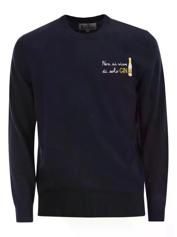 MC2 SAINT BARTH Embroidered Crew-neck Sweater - Blue