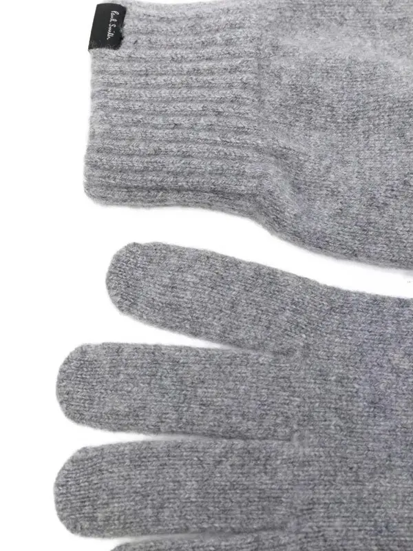 Paul Smith Ribbed-trim Gloves - Grey