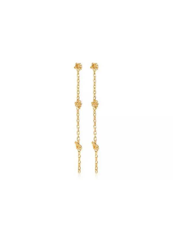 JIL SANDER Chain Knot-detail Drop Earrings - Gold
