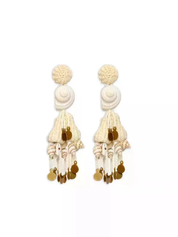 Johanna Ortiz Serenade In Swim Shell-detail Drop Earrings - Gold