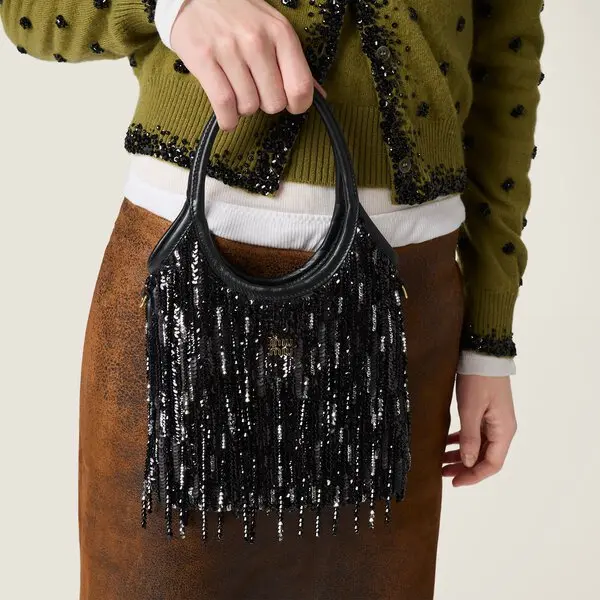バッグ Miu Miu Sequin CrystalClutchBag Y2K Glam MIU MIU Genuine Iconic Crystal Cloque Nappa leather bag | eBay