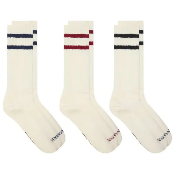 NEIGHBORHOOD Classic 3-pack Socks - White