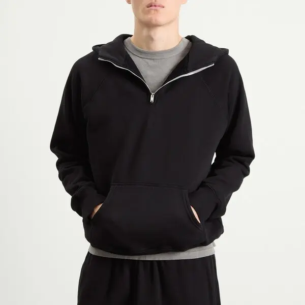 LES TIEN Heavyweight Half Zip Raglan Hoodie