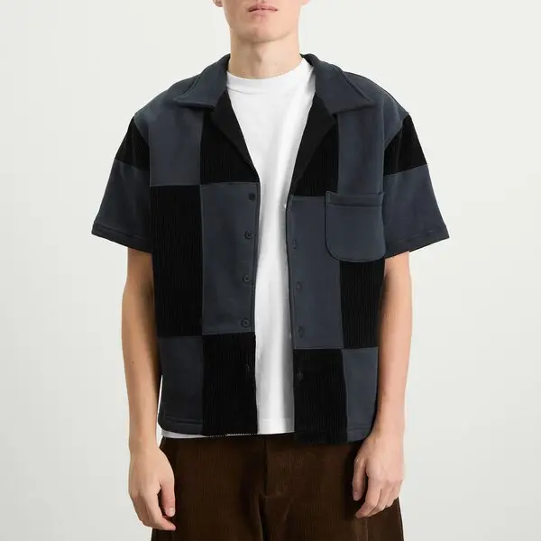 LES TIEN Patchwork Short Sleeve Cuban Shirt