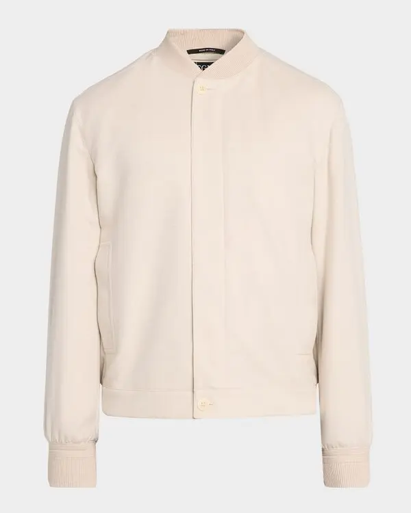 Zegna Oasi Cashmere Hidden-zip Bomber Jacket