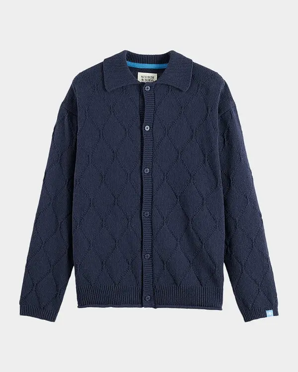 Scotch & Soda Openwork Knit Button-down Shirt
