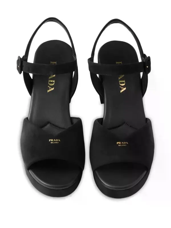 Prada Padded Suede Platform Sandals