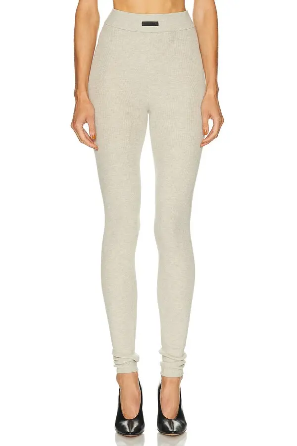 Fear Of God Soft Rib Legging In Beige - Heather Stone