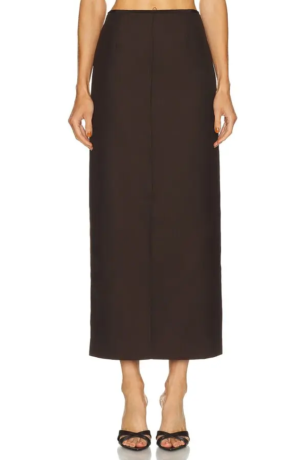 HOUSE OF DAGMAR Pencil Maxi Skirt - Chocolate Brown