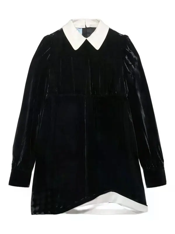 Prada Velvet Collared Mini Dress