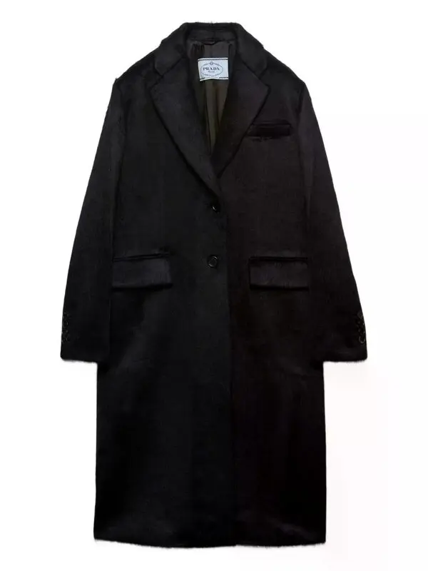 Prada Velvet Single-breasted Coat - Blue