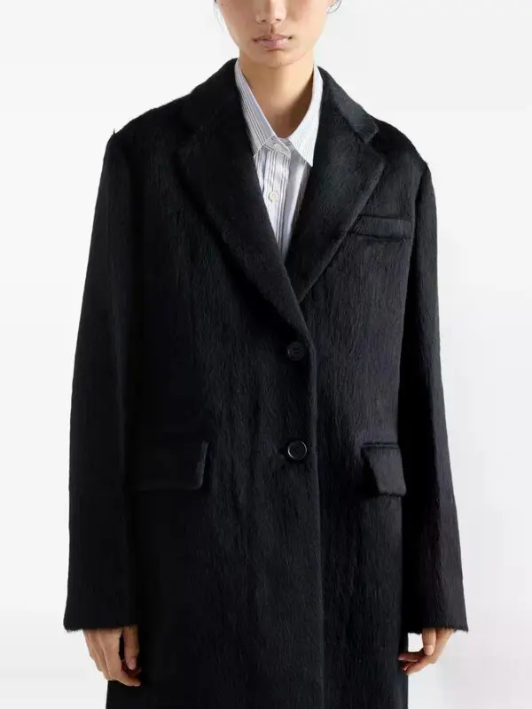 Prada Velvet Single-breasted Coat - Blue