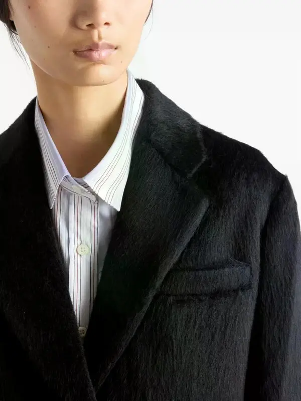 Prada Velvet Single-breasted Coat - Blue