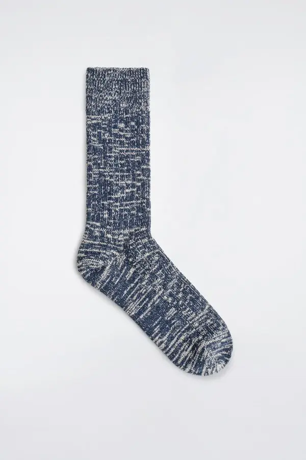 Cos Chunky Ribbed Wool-blend Socks - Blue