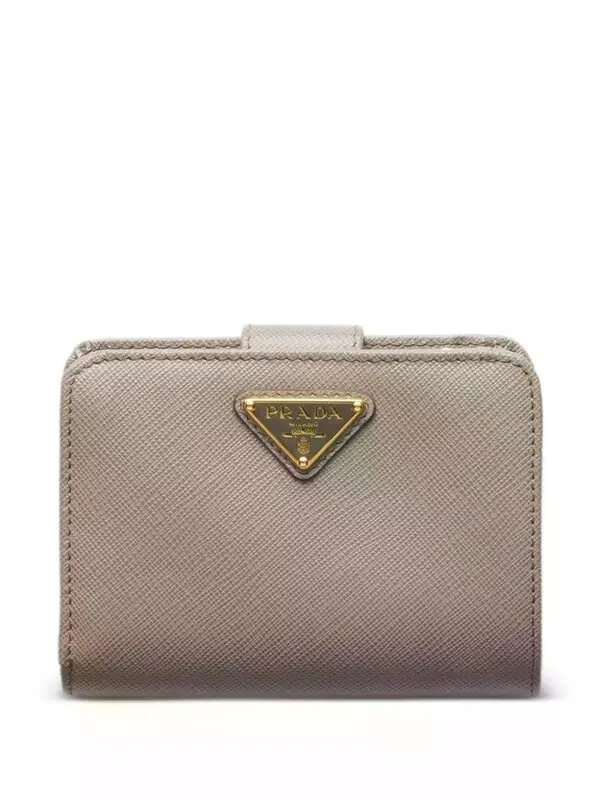 Prada Small Triangle-logo Zip Wallet - Grey
