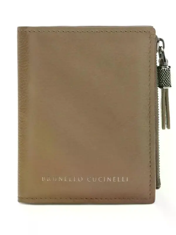 Brunello Cucinelli Small Zip-pocket Leather Wallet - Brown