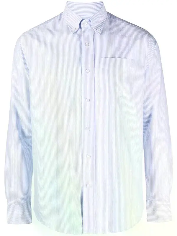 DEPERLU Stripe-pattern Cotton Shirt