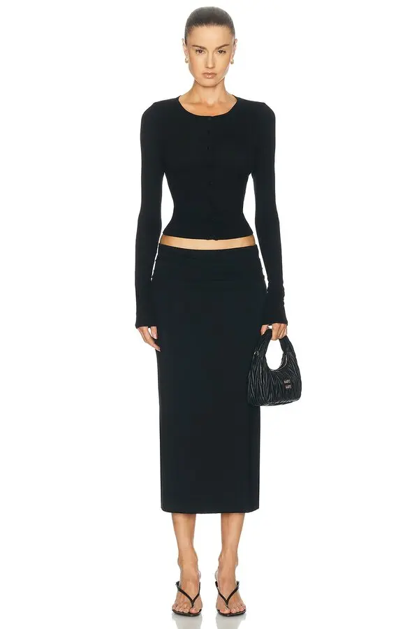 Enza Costa Silk Rib Essential Cardigan