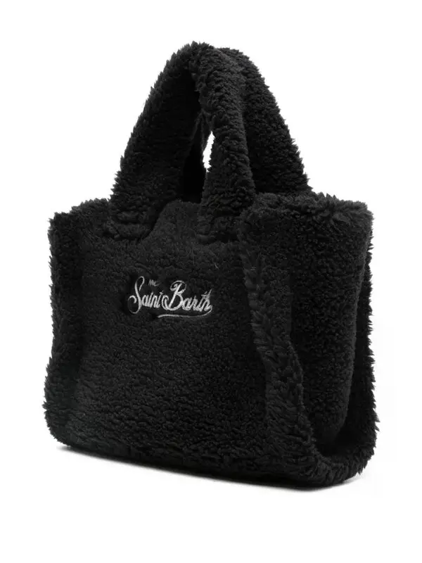 MC2 SAINT BARTH Mini Vanity Teddy Embroidered Tote - Black