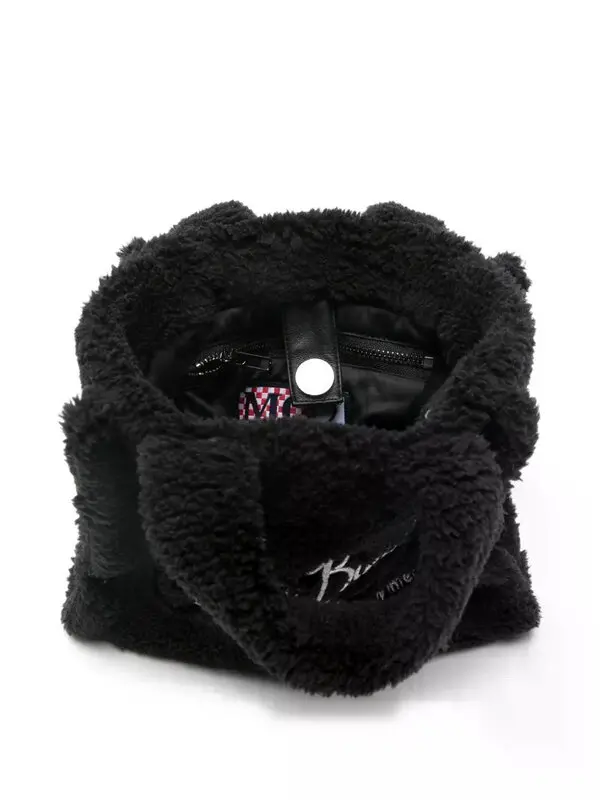 MC2 SAINT BARTH Mini Vanity Teddy Embroidered Tote - Black
