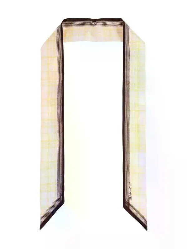 JIL SANDER Plaid-patter Silk Scarf - Neutrals
