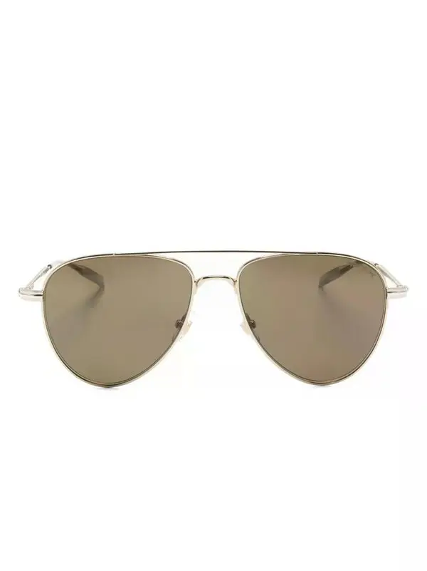 Montblanc Logo-print Round-frame Sunglasses - Gold