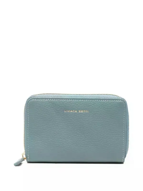 Liviana Conti Zip Leather Wallet - Blue