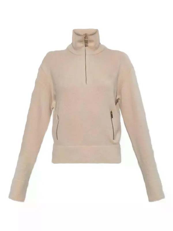 Victoria Beckham Half-zip Milano Sweater - Neutrals