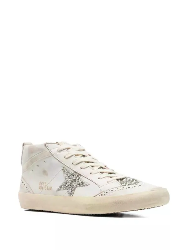 GOLDEN GOOSE Mid Star Glitter Detail Sneakers