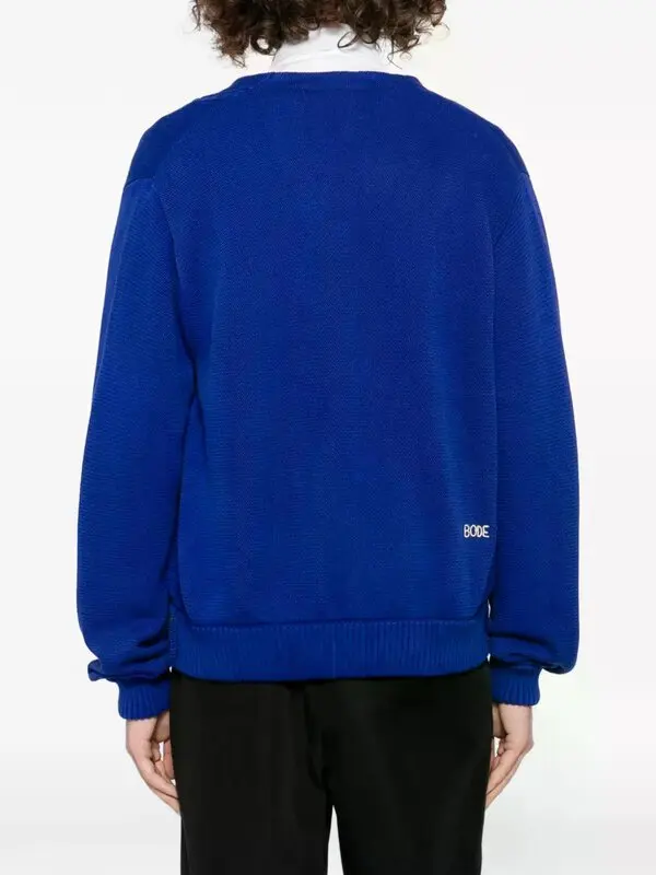 BODE Double-breasted Cardigan - Blue