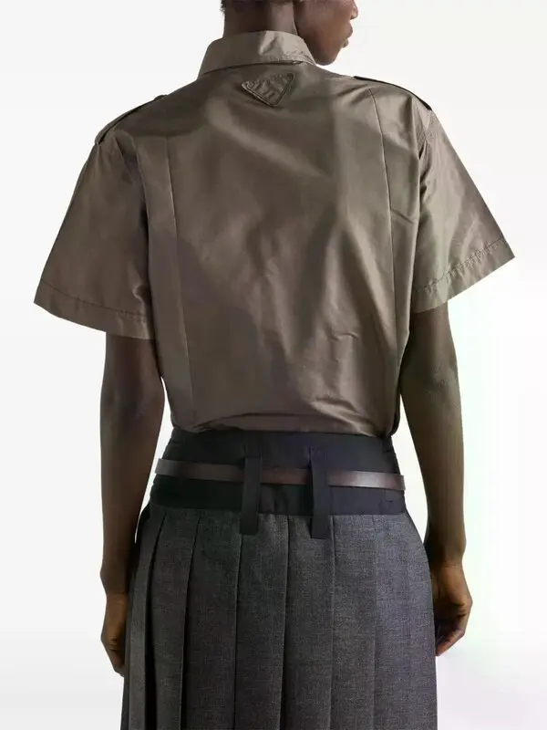 Prada Short-sleeved Taffeta Shirt - Green