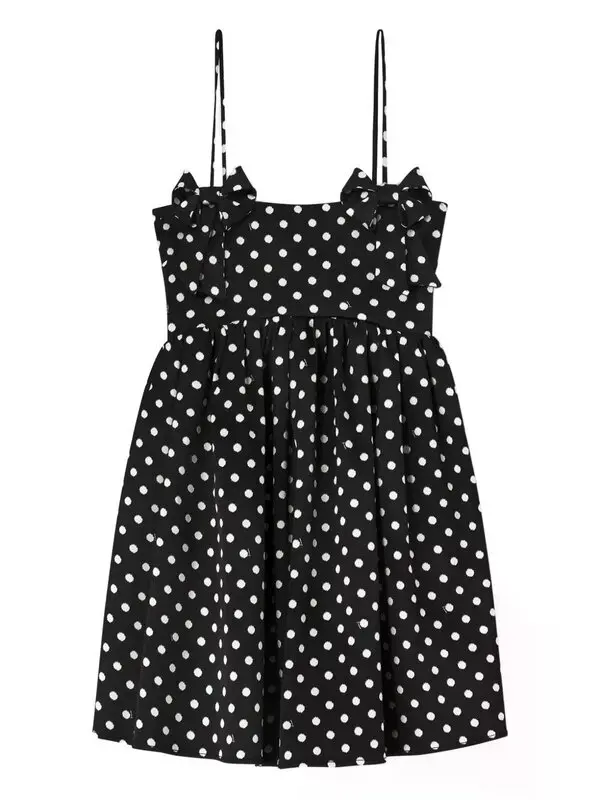 GANNI Polka-dot Bow Mini Dress