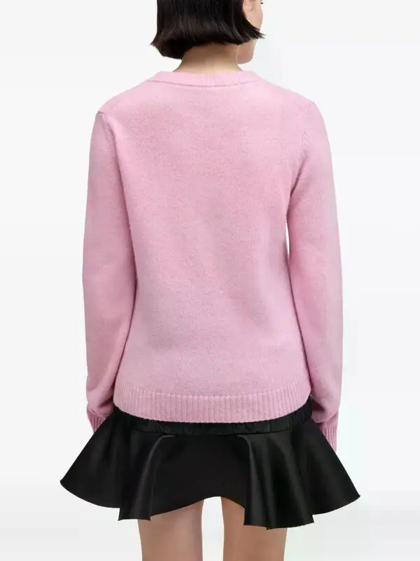 GANNI Graphic Crewneck Knitwear With Tiger Print
