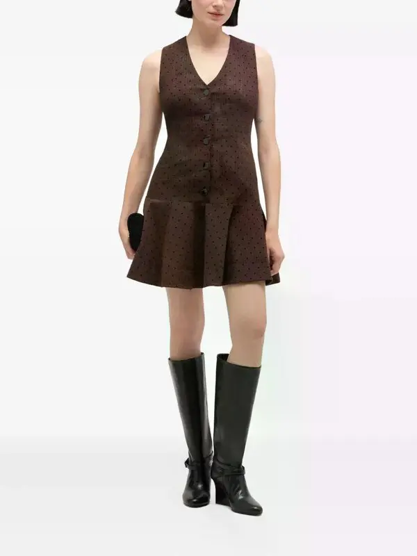 GANNI Polka Dot Button Dress