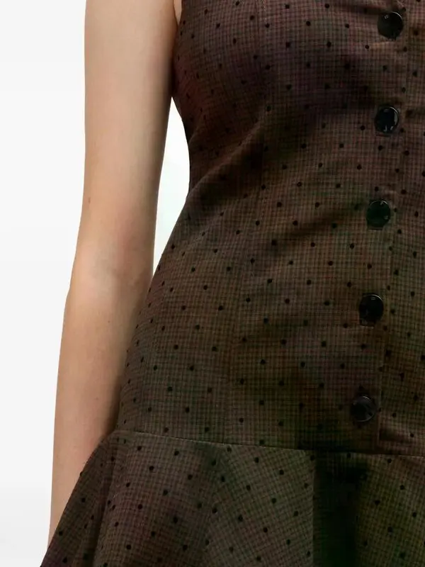 GANNI Polka Dot Button Dress