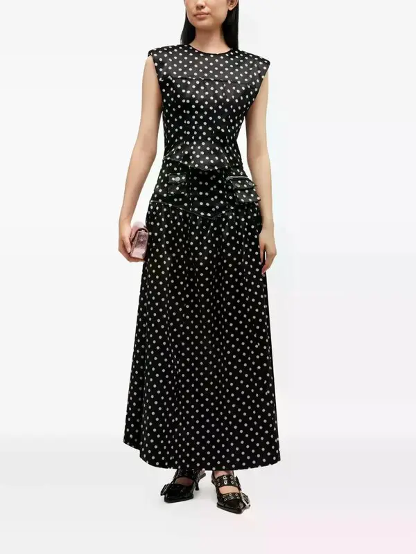 GANNI Polka Dot Zip Top