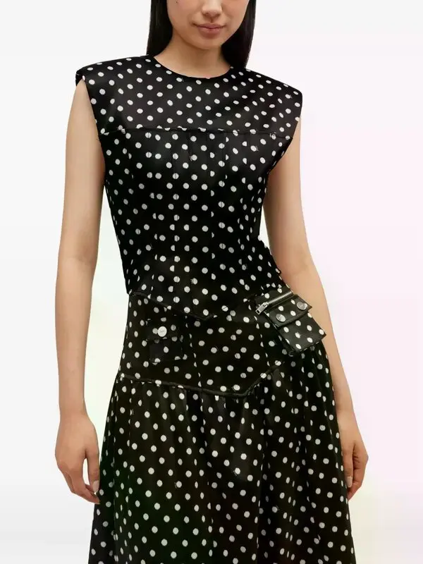 GANNI Polka Dot Zip Top