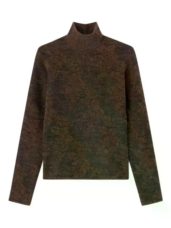 GANNI High-neck Sweater With Long Sleeves - Brown